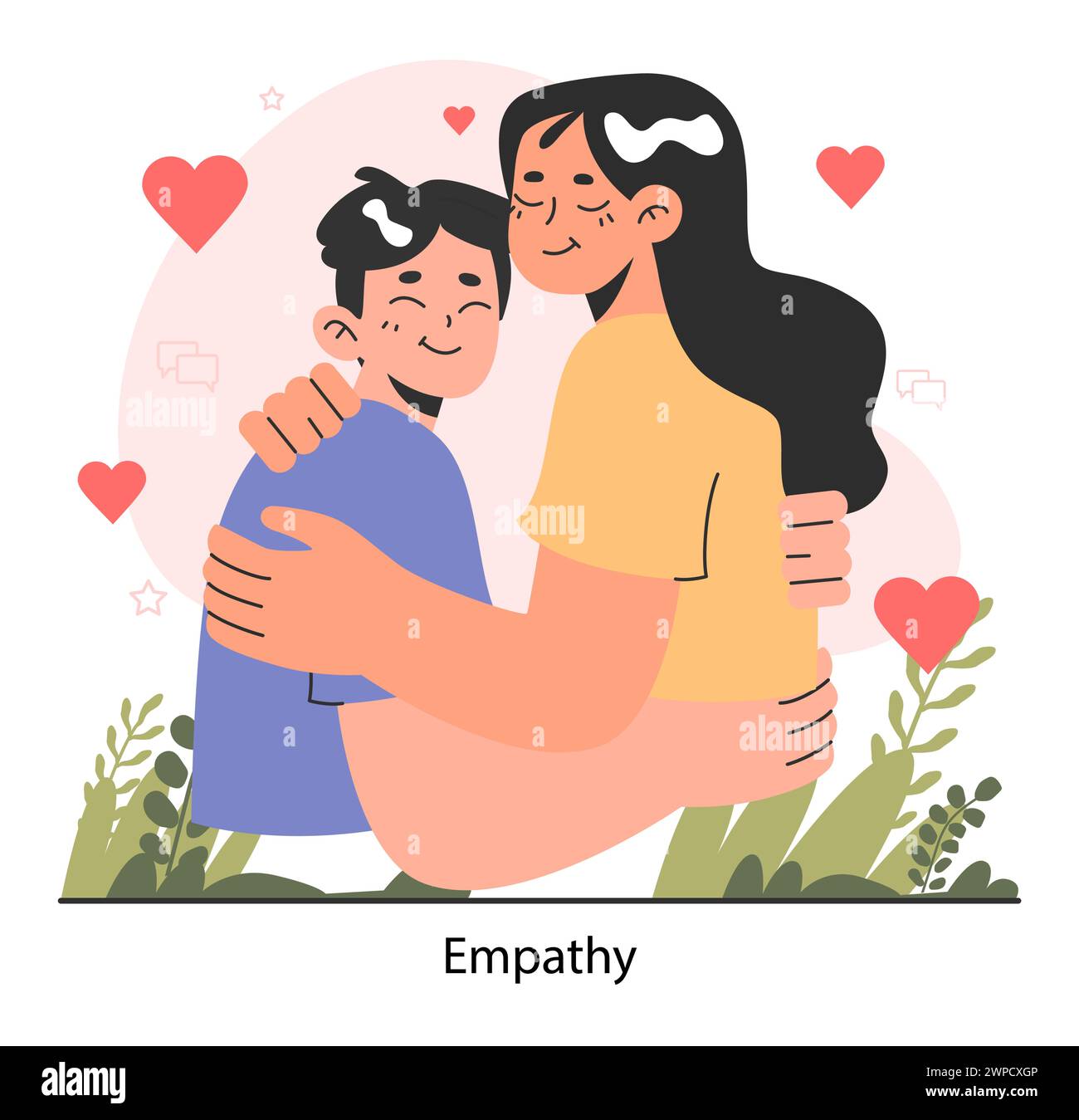 Empathy. Deep understanding of emotions, sympathy and compassion. Emotional support or comfort ...
