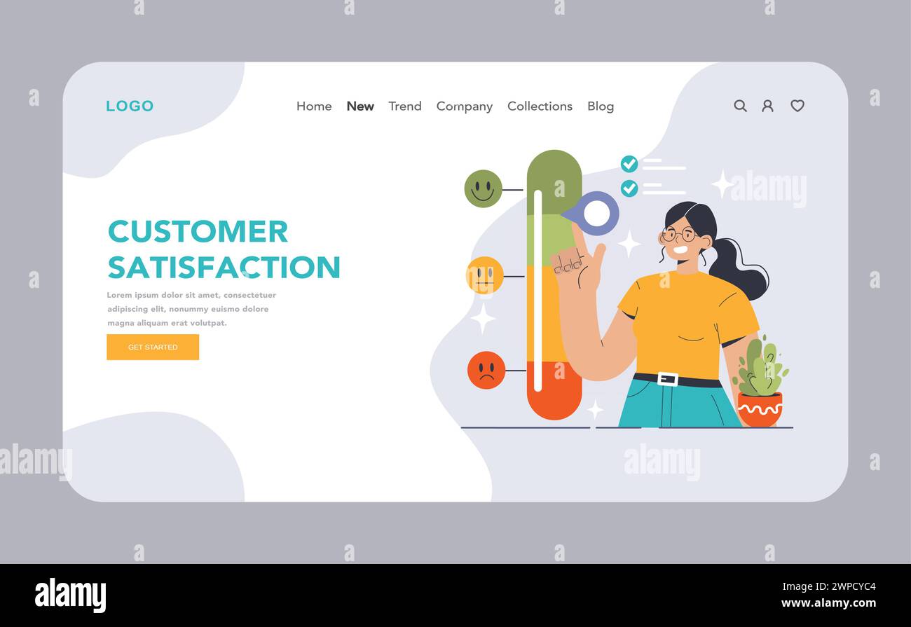 Customer feedback web banner or landing page. Consumer reviews public ...