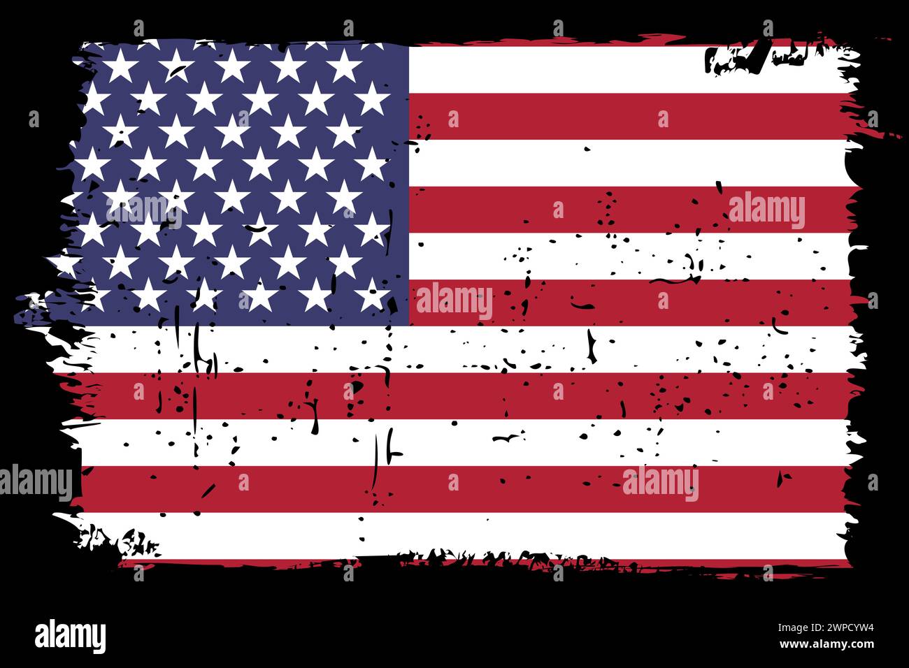 United States of America flag - vector flag with stylish scratch effect ...