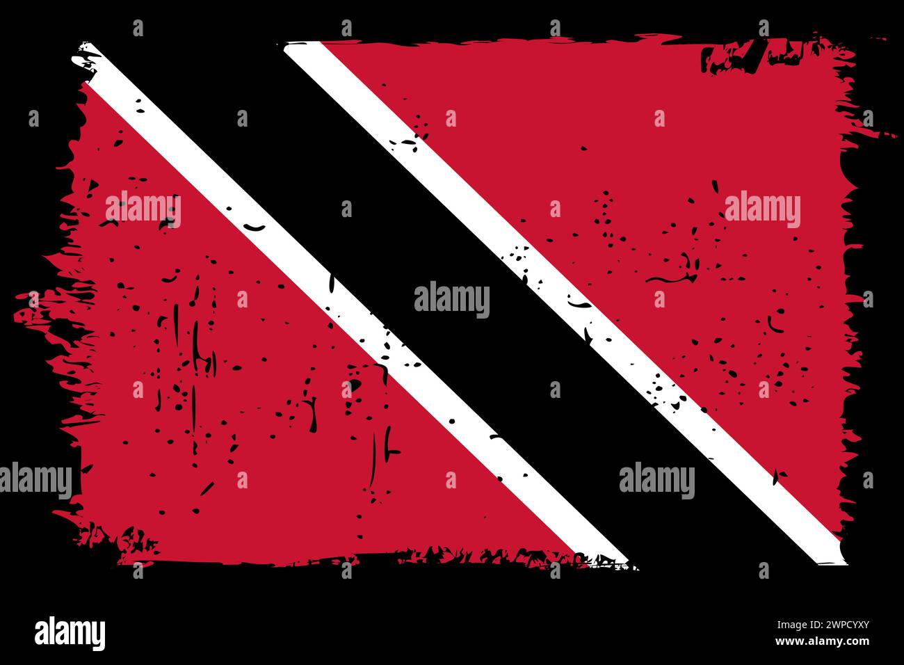 Trinidad and Tobago flag - vector flag with stylish scratch effect and ...