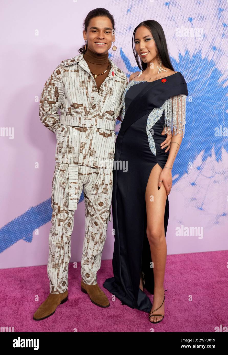 D'Pharaoh Woon-A-Tai, left, and Quannah Chasinghorse arrive at the ...