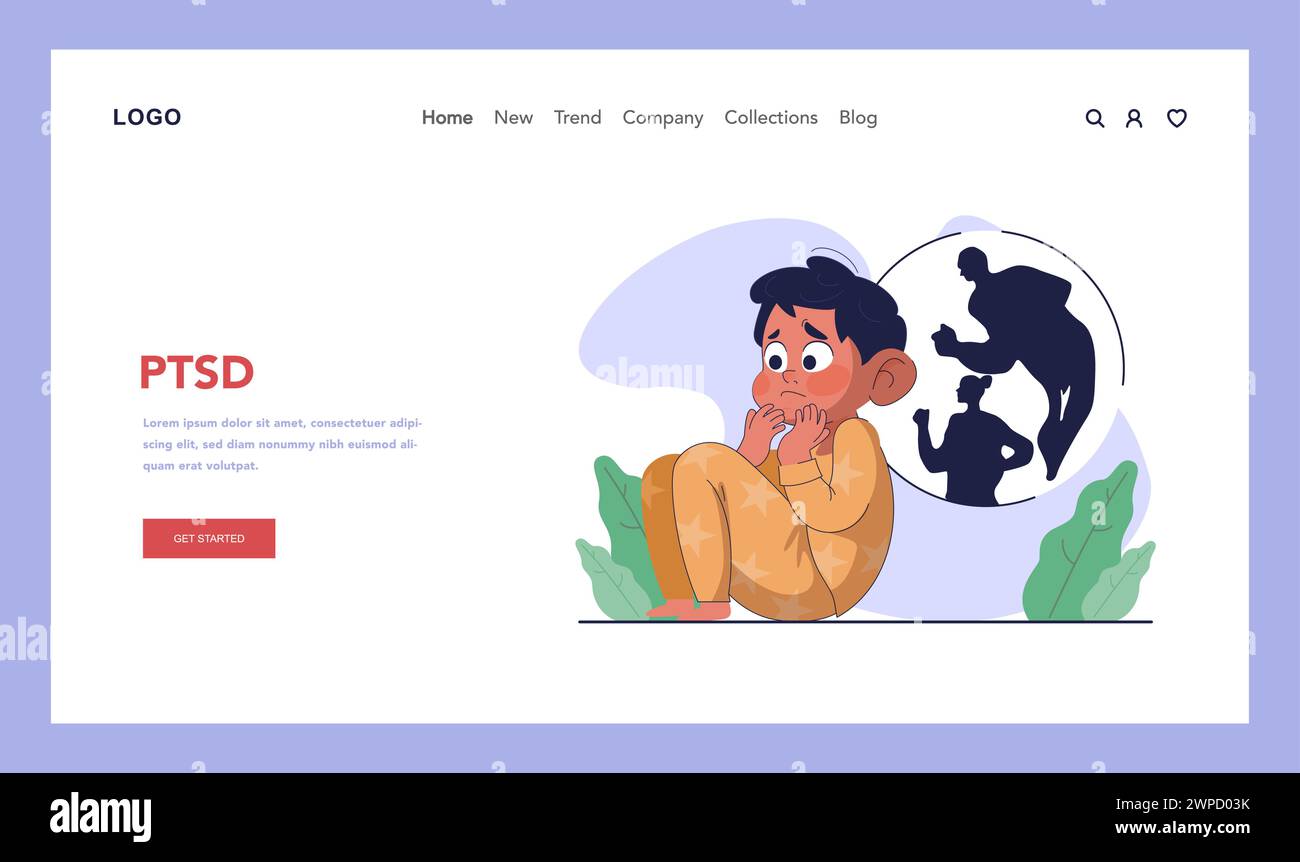 Childhood psychological trauma web banner or landing page. Impact of ...