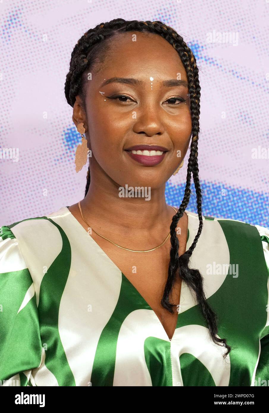 Yurshell Rodriguez arrives at the Green Carpet Fashion Awards, Wednesday, March 6, 2024, in Los ...