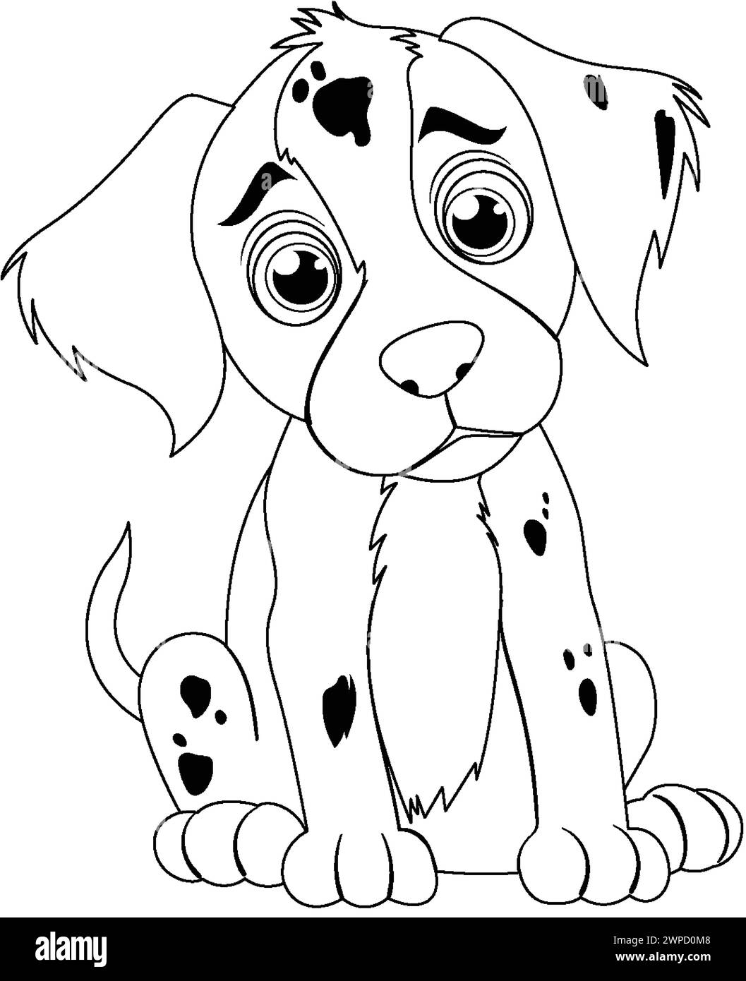 Cute spotted puppy with big expressive eyes Stock Vector Image & Art ...