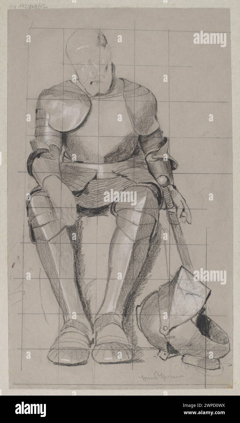 This 1885 painting by Hans Thoma depicts a seated knight in armor. The ...