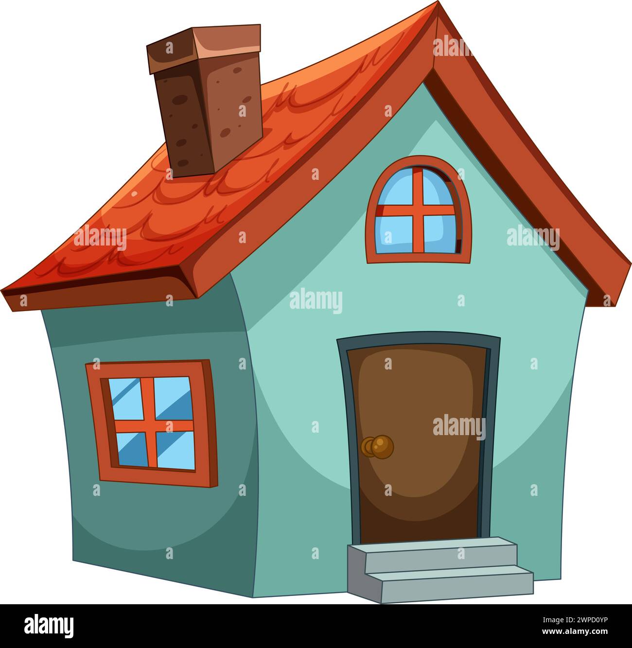 Colorful vector illustration of a small cartoon house Stock Vector ...