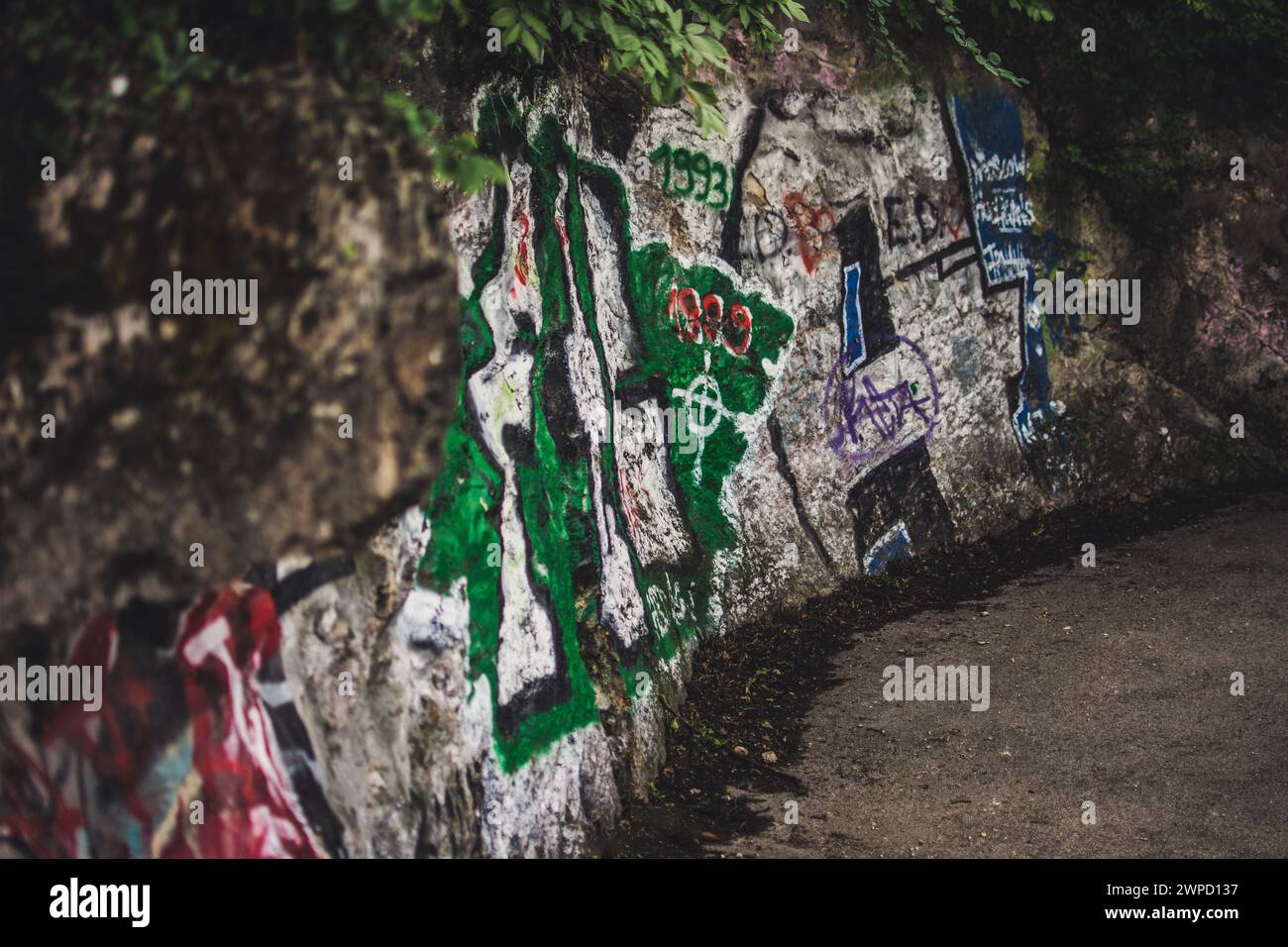 Graffiti on a rock hi-res stock photography and images - Alamy