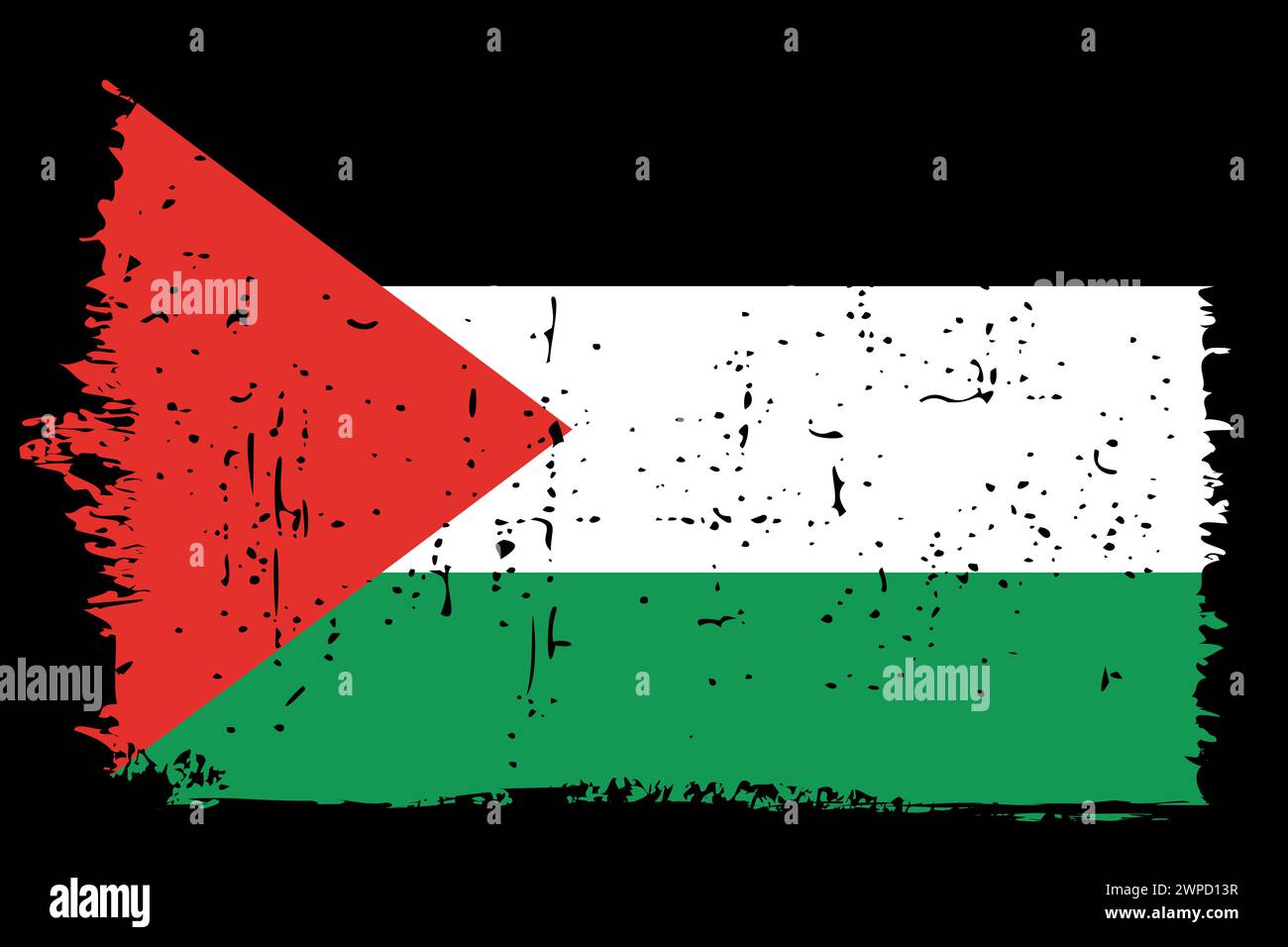 Palestine flag - vector flag with stylish scratch effect and black ...