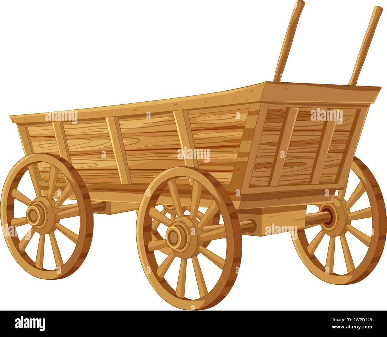 Detailed wooden cart on white background Stock Vector Image & Art - Alamy