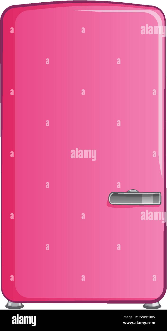Vector illustration of a vintage pink fridge Stock Vector Image & Art ...