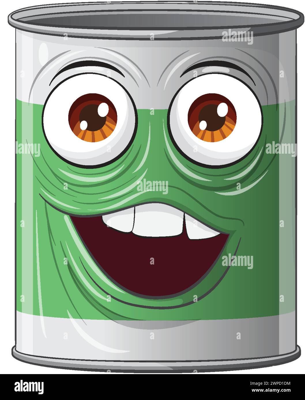 Vector illustration of a smiling animated tin can Stock Vector Image ...