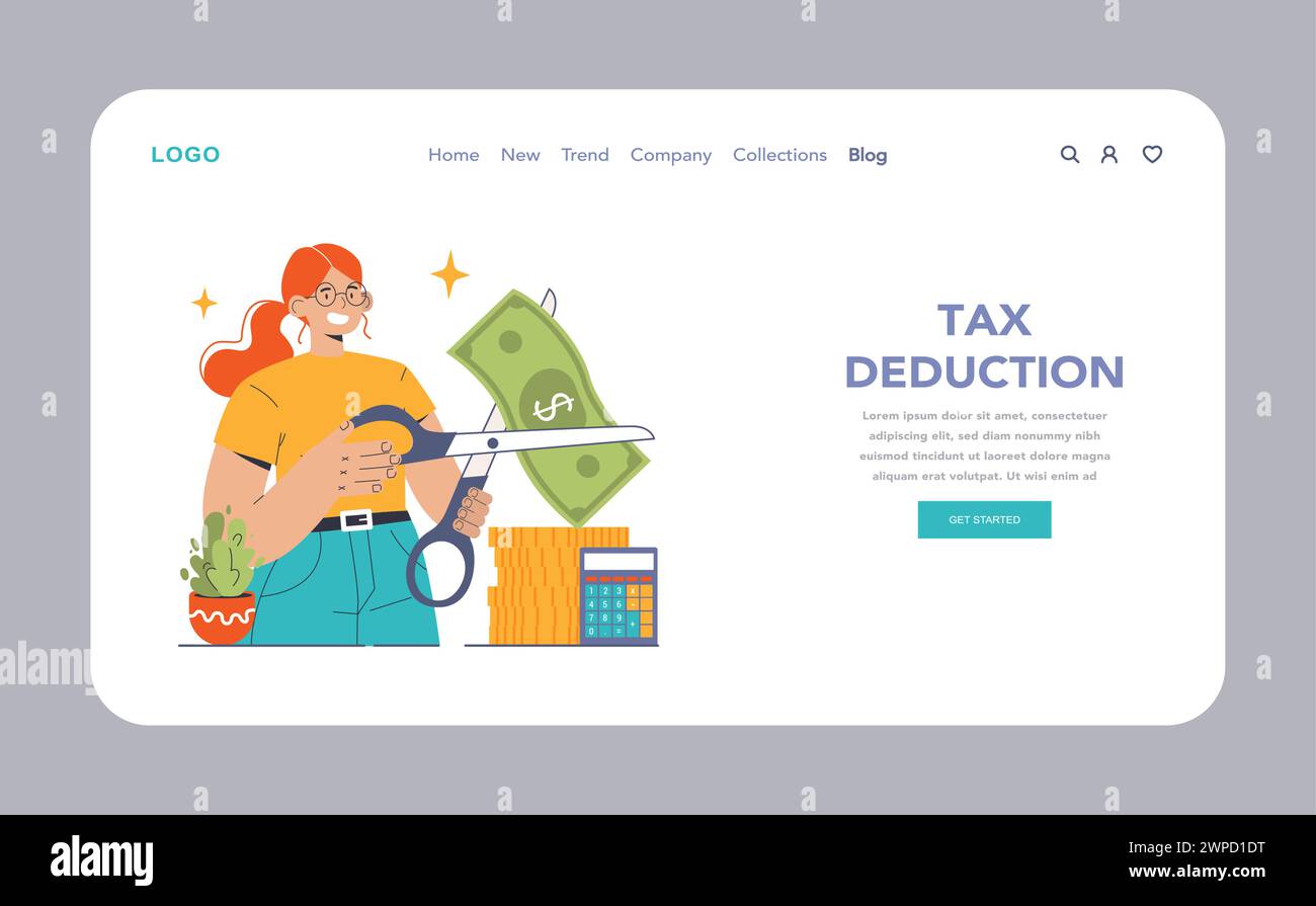 Tax optimization web banner or landing page. Financial efficiency ...