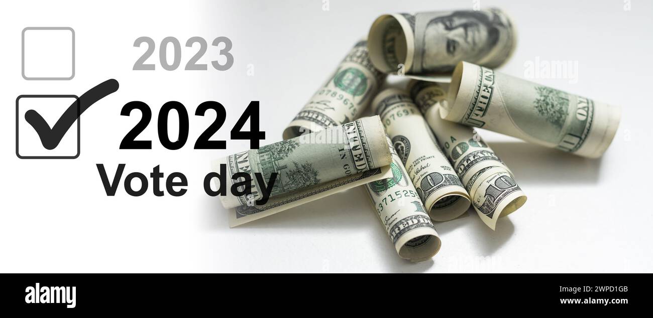 American vote concept. Ballot for presidents election 2024 and many ...