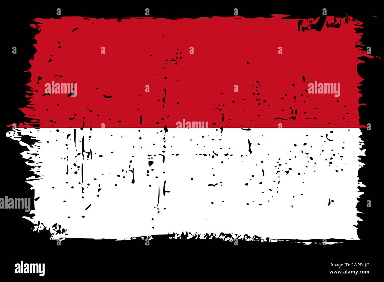 Monaco flag - vector flag with stylish scratch effect and black grunge ...