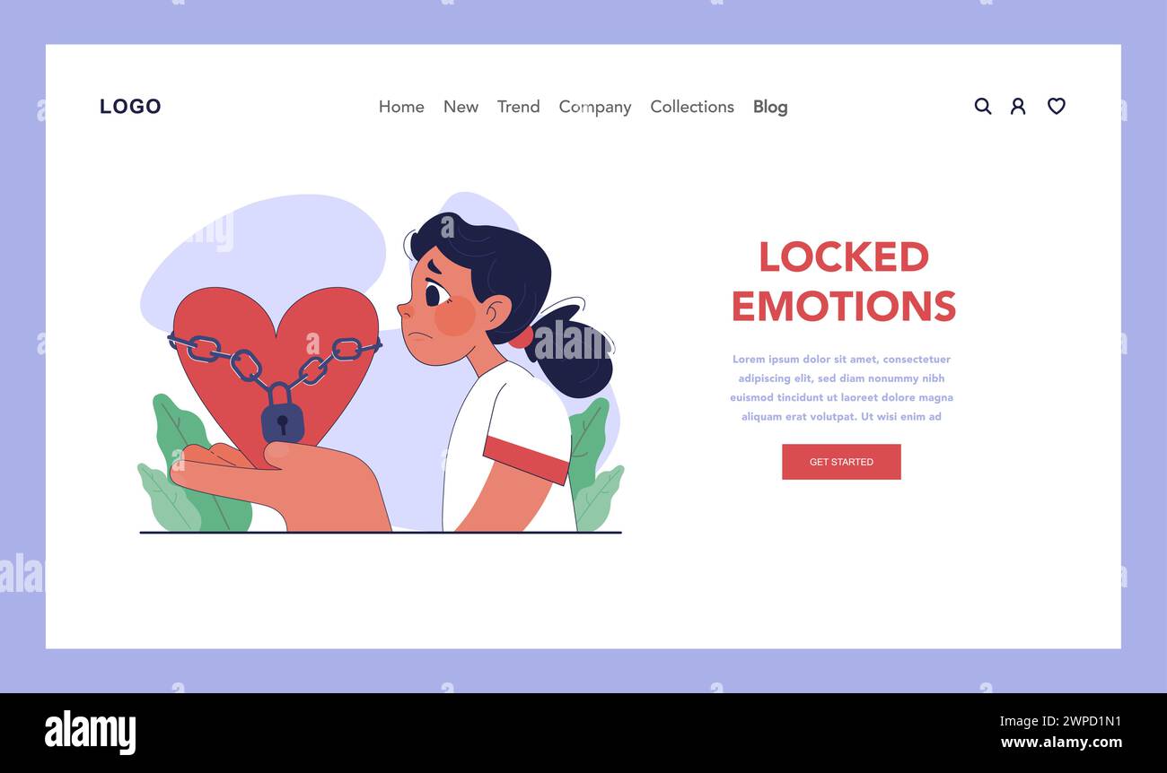 Childhood psychological trauma web banner or landing page. Impact of ...