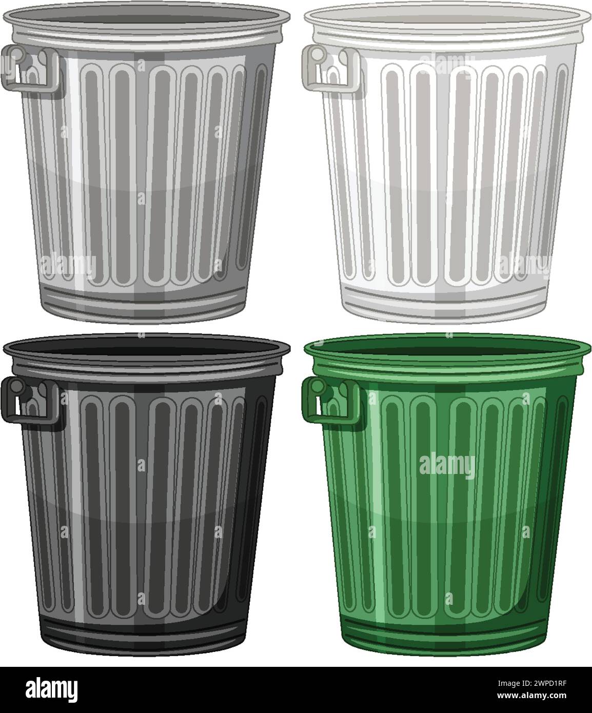 Four vector trash bins in different colors Stock Vector Image & Art - Alamy