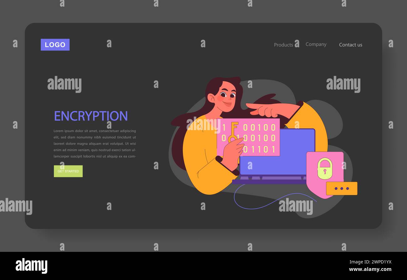 Encryption Concept Enthusiastic Woman Showcases Binary Code Highlighting Data Protection 4446