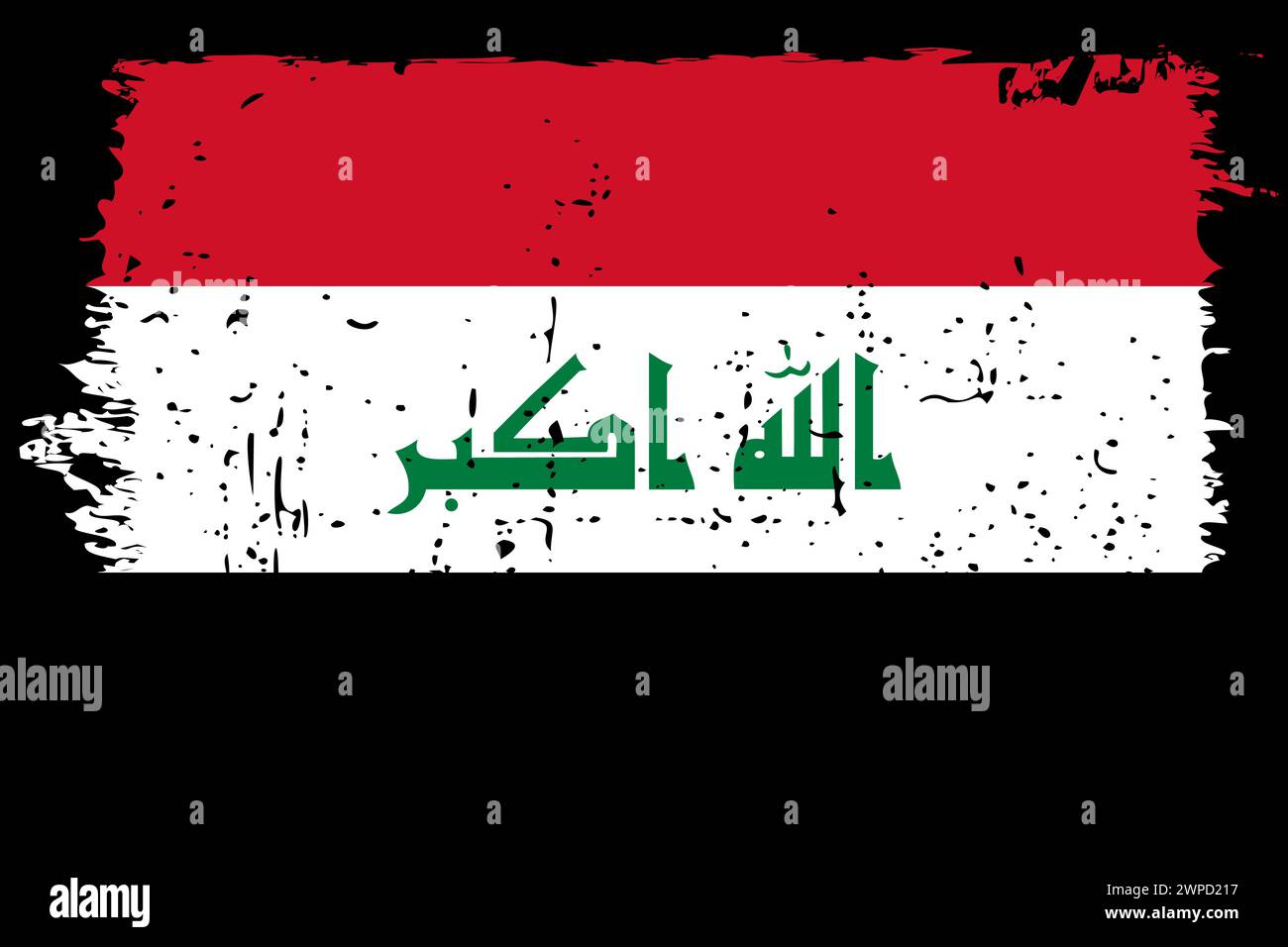 Iraq flag - vector flag with stylish scratch effect and black grunge ...