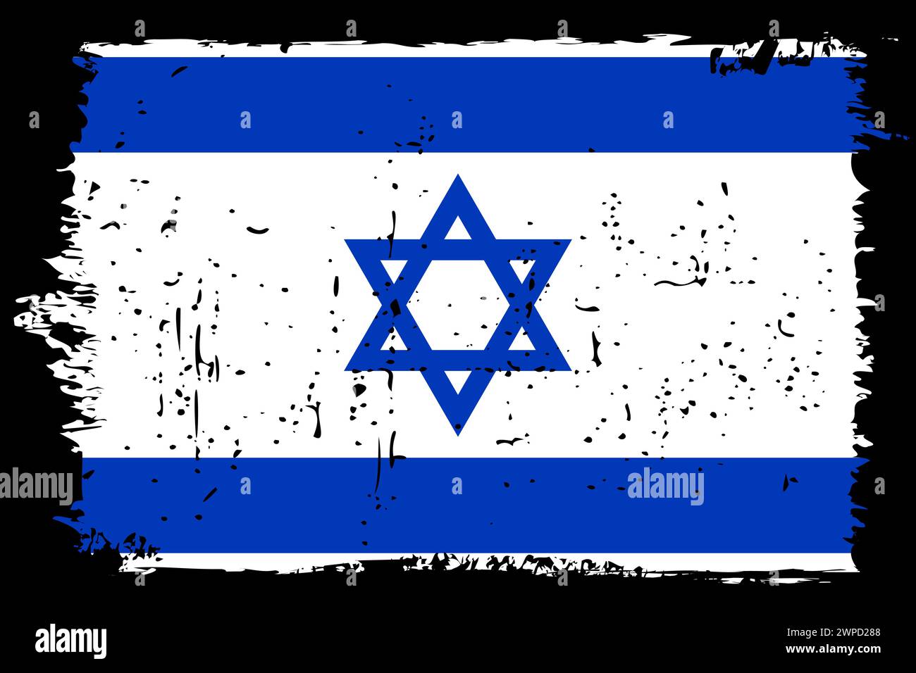 Israel flag - vector flag with stylish scratch effect and black grunge ...