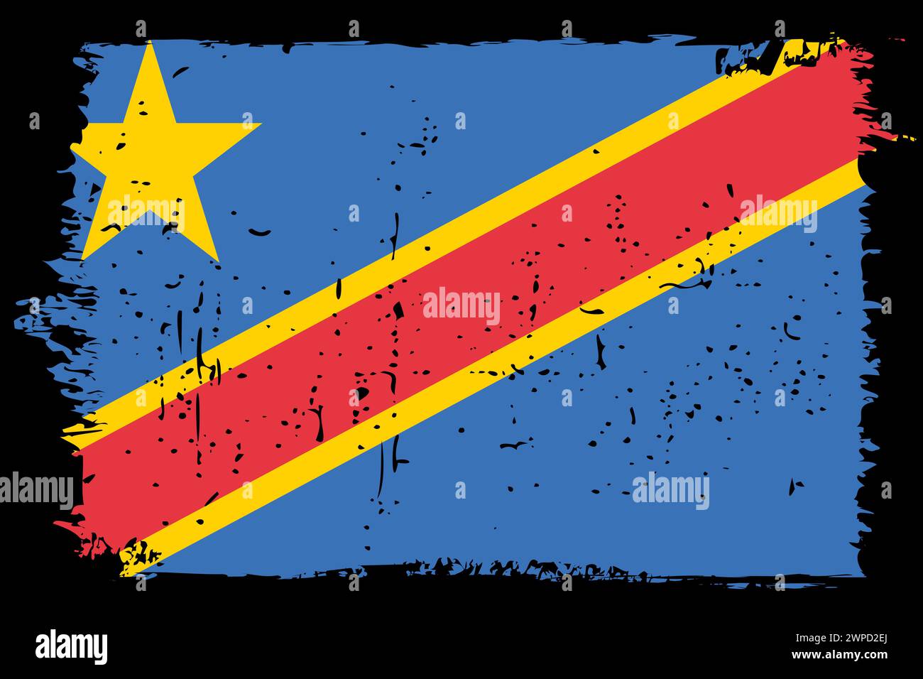 Democratic Republic of the Congo flag - vector flag with stylish ...
