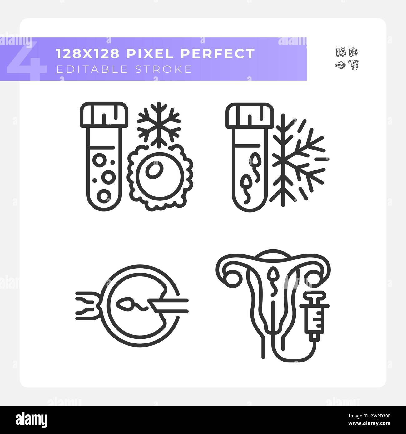 Genetic material freezing linear icons set Stock Vector Image & Art - Alamy