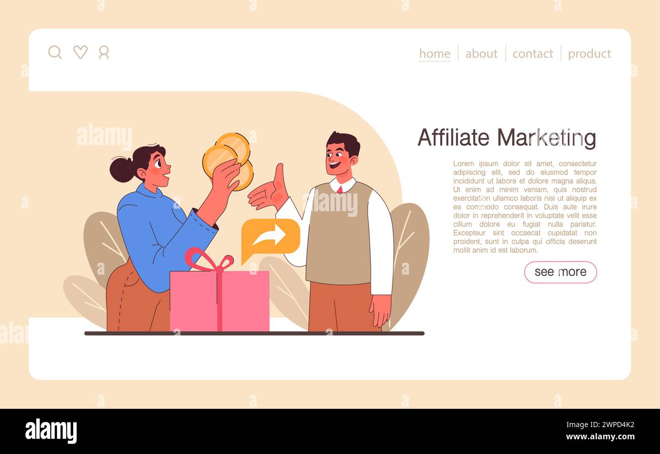 Affiliate marketing web banner or landing page. Commercial program for ...