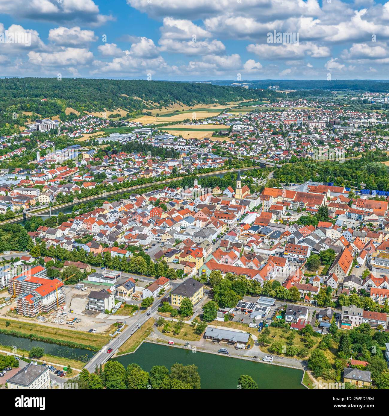 Kelheim in Lower Bavaria at the confluence of the Altmühl, the Main ...