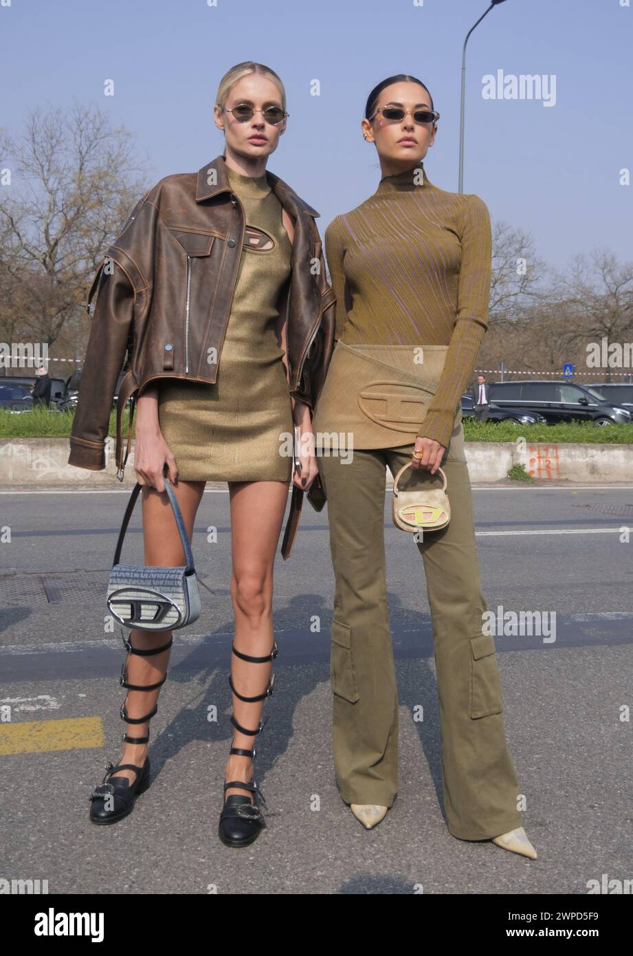 Fashion blogger street style outfit before Diesel fashion show during ...