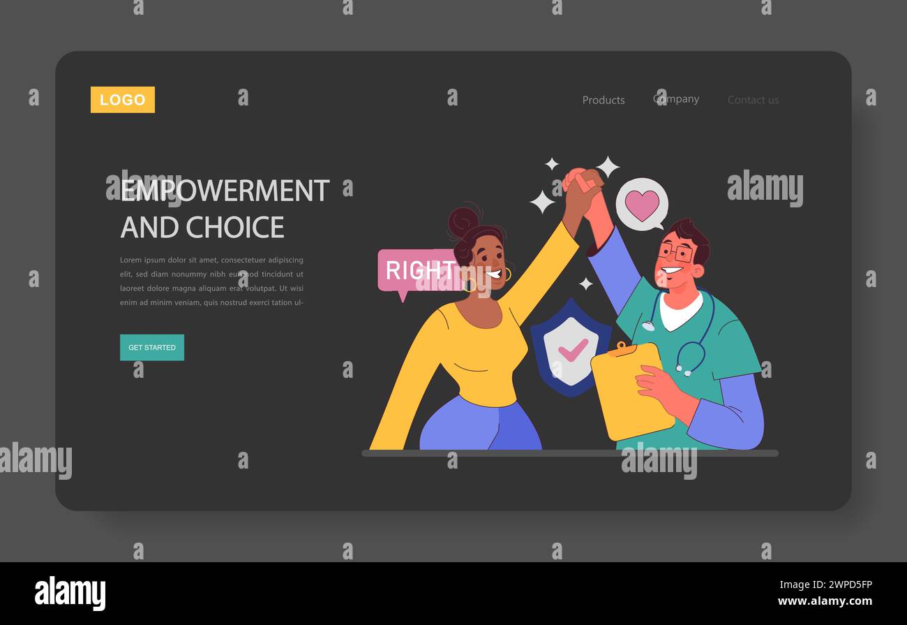 Humanizing healthcare web banner or landing page dark or night mode ...