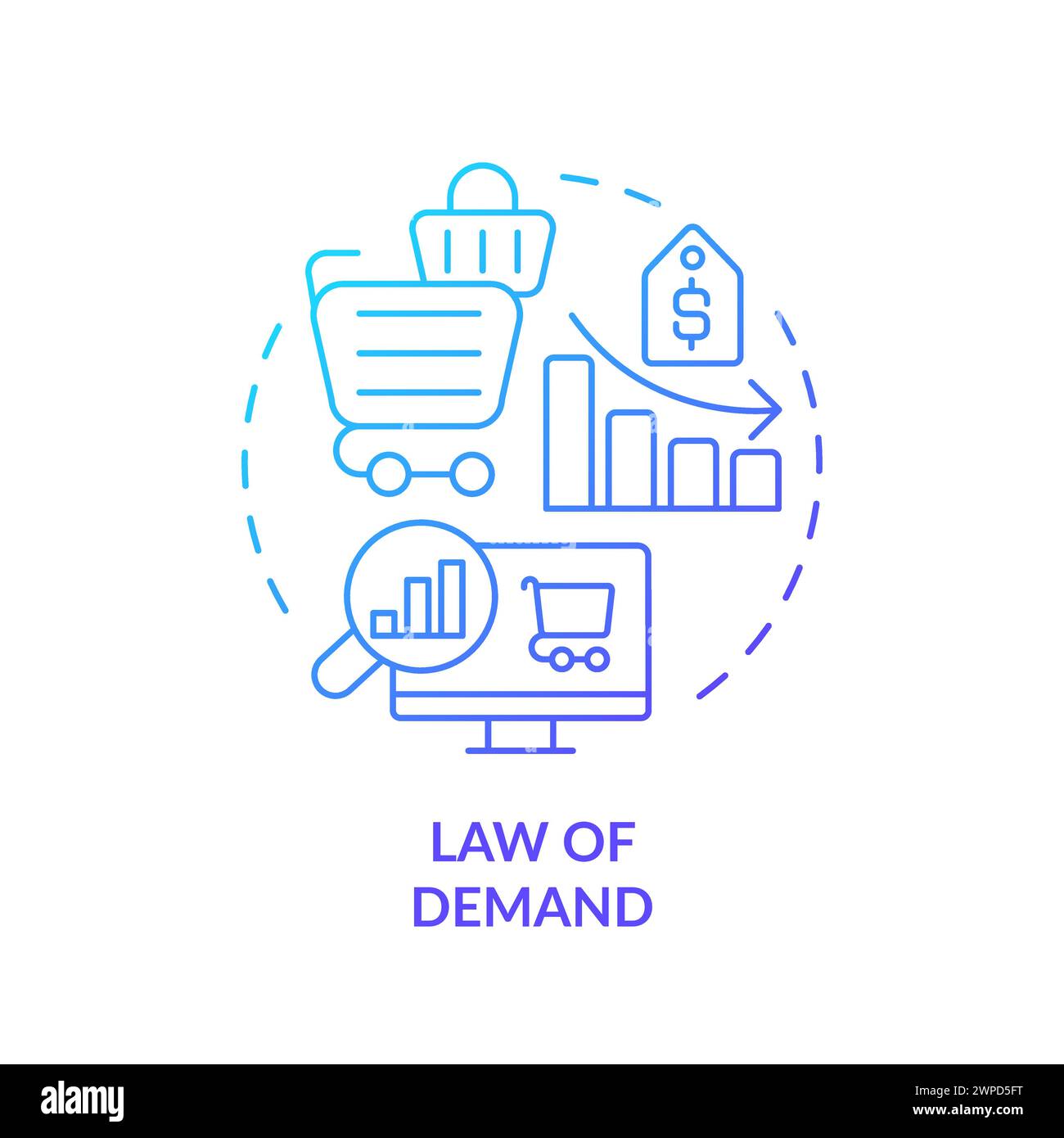 Law of demand blue gradient concept icon Stock Vector Image & Art - Alamy