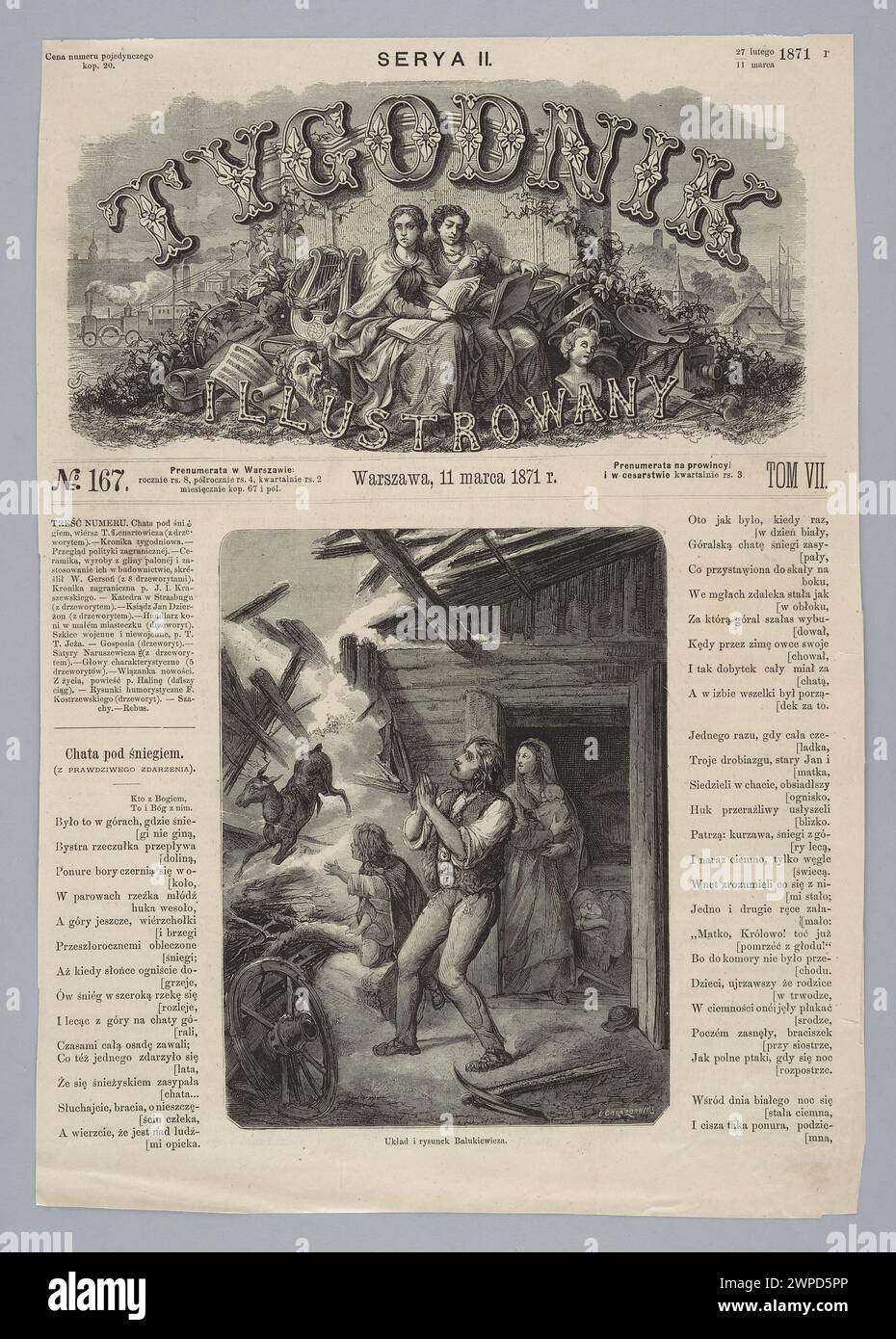 Reproduction of the illustration 'Chata under the niem' by Józef ...