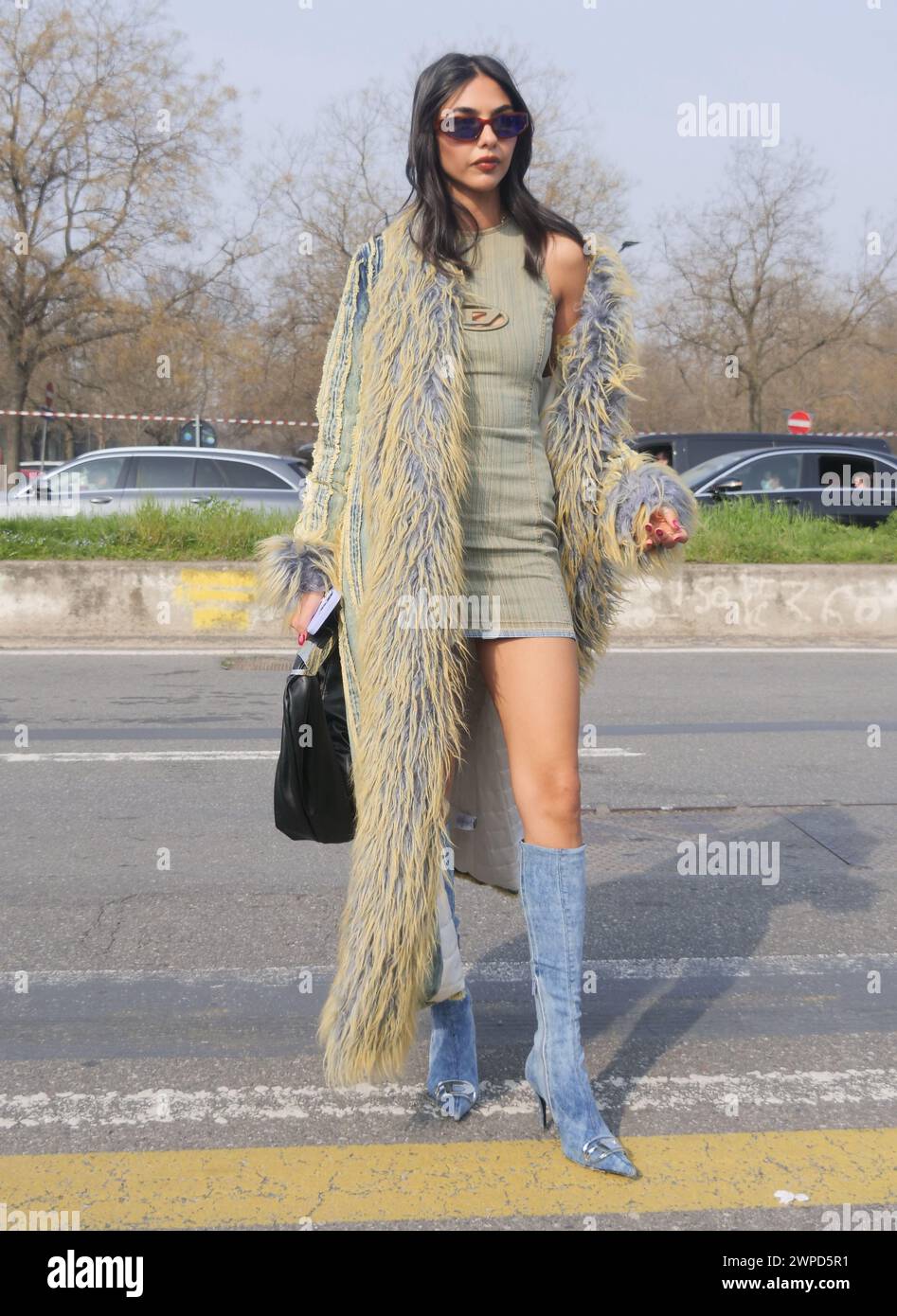 Fashion blogger street style outfit before Diesel fashion show during ...