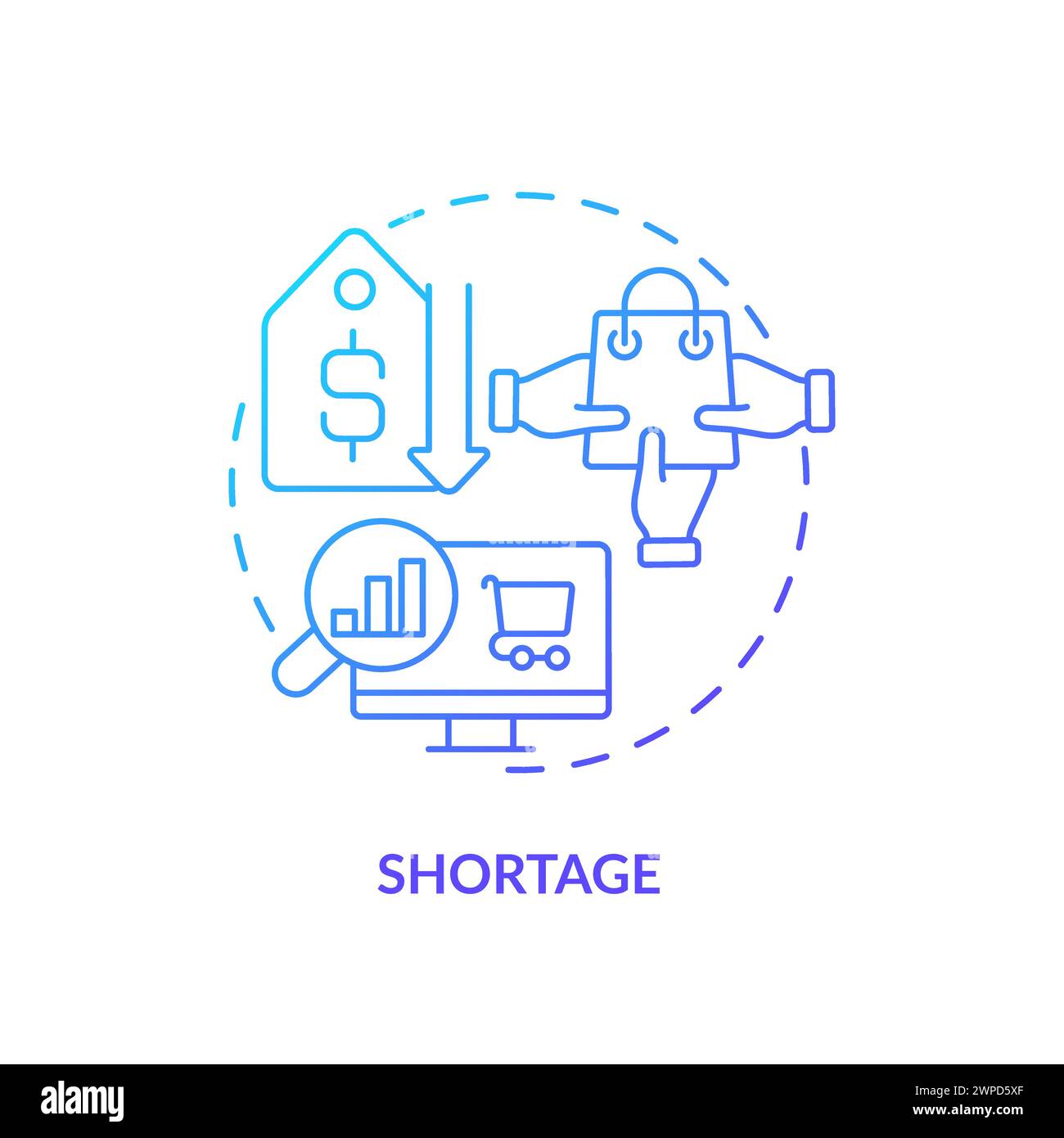 Shortage blue gradient concept icon Stock Vector Image & Art - Alamy