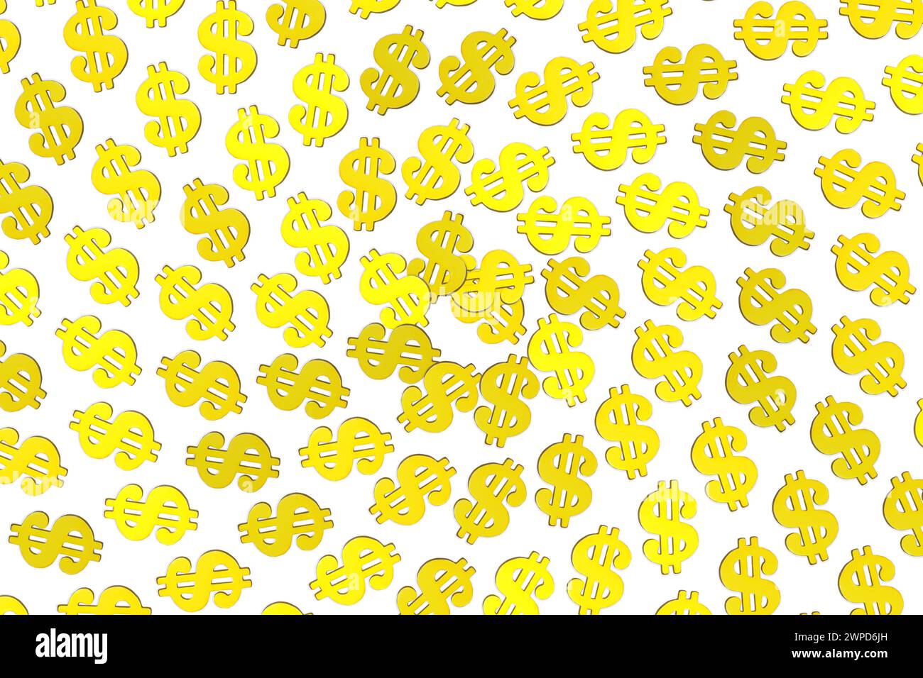 Spiral of golden dollar signs creates an abstract background. Financial ...