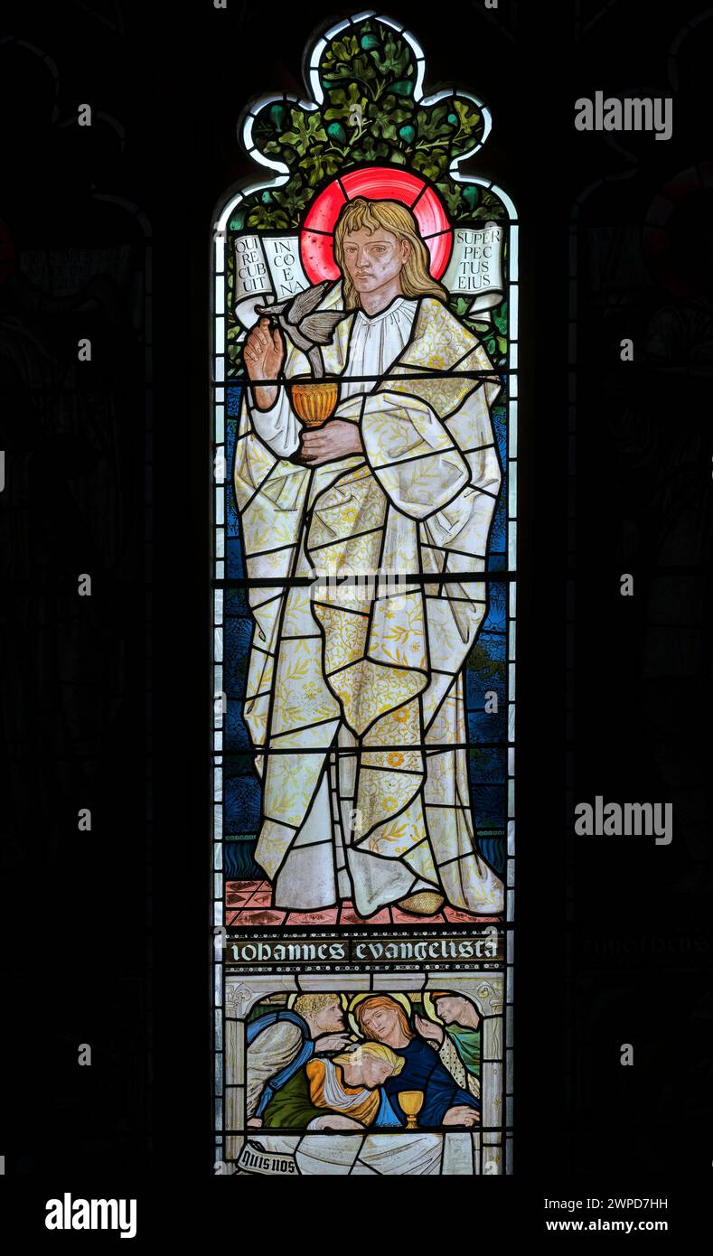 John the gospel writer, illustration at Christ Church college cathedral ...