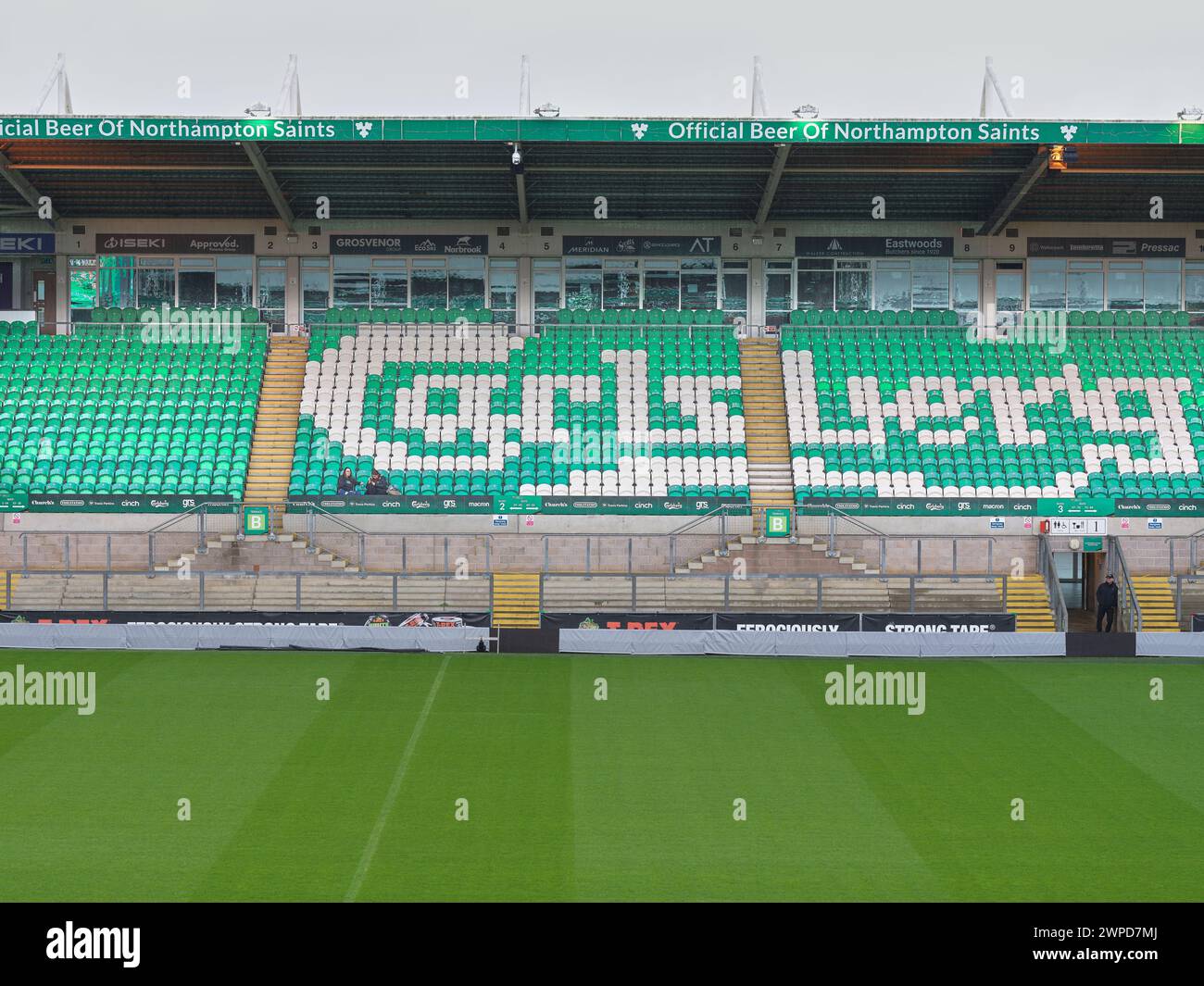 The Carlsberg stand Northampton Saints rugby club, England Stock Photo ...
