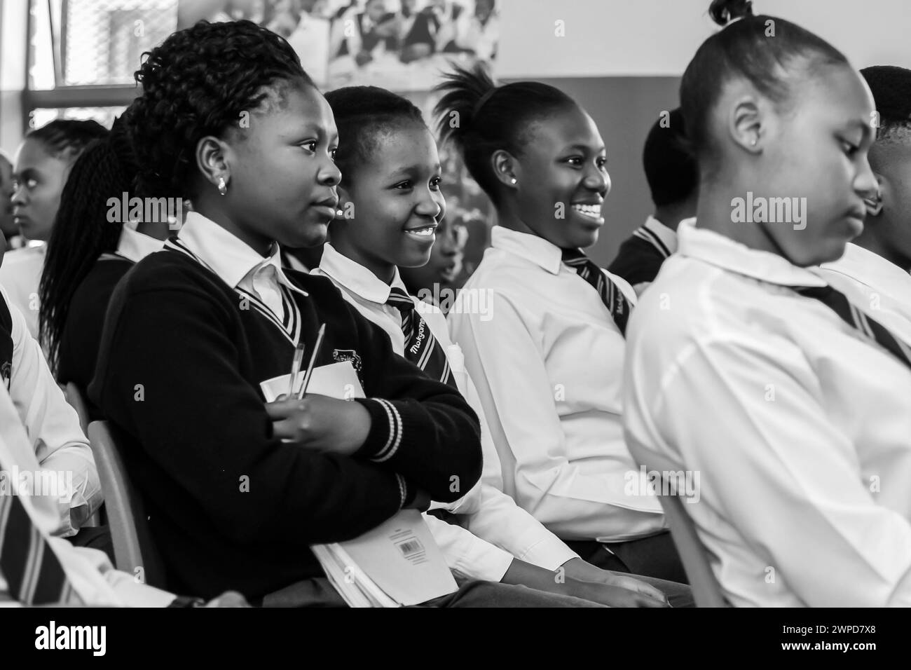 A group of children sitting together during a ceremony in Johannesburg ...