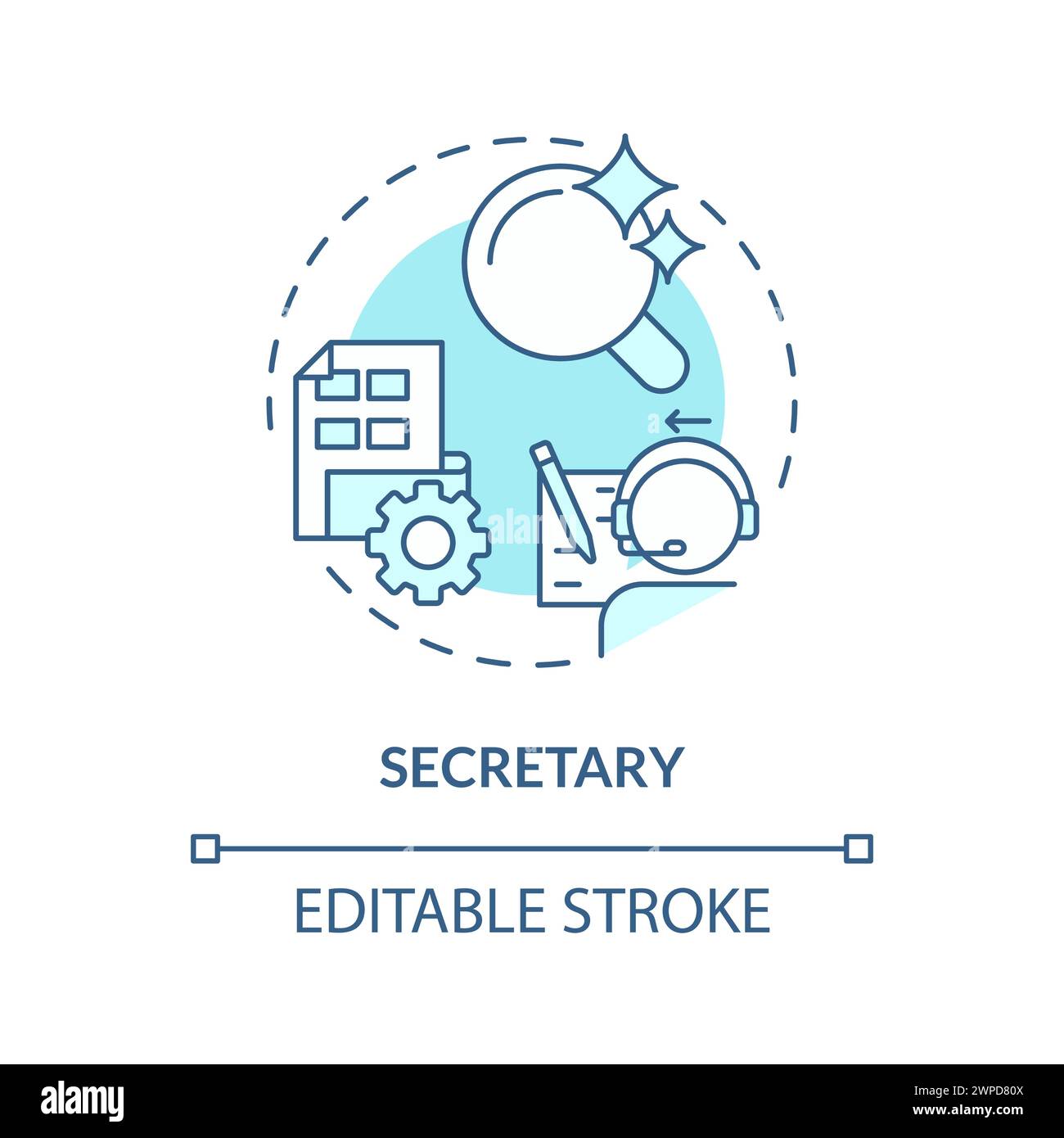 Secretary Soft Blue Concept Icon Stock Vector Image And Art Alamy