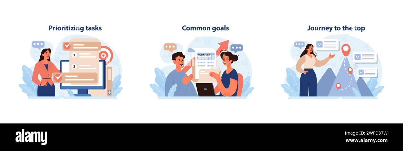 Professional Development set. Efficient task management, collaborative ...