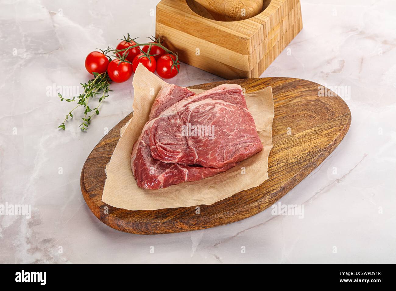 Uncooked raw marble beef steak for grill Stock Photo - Alamy