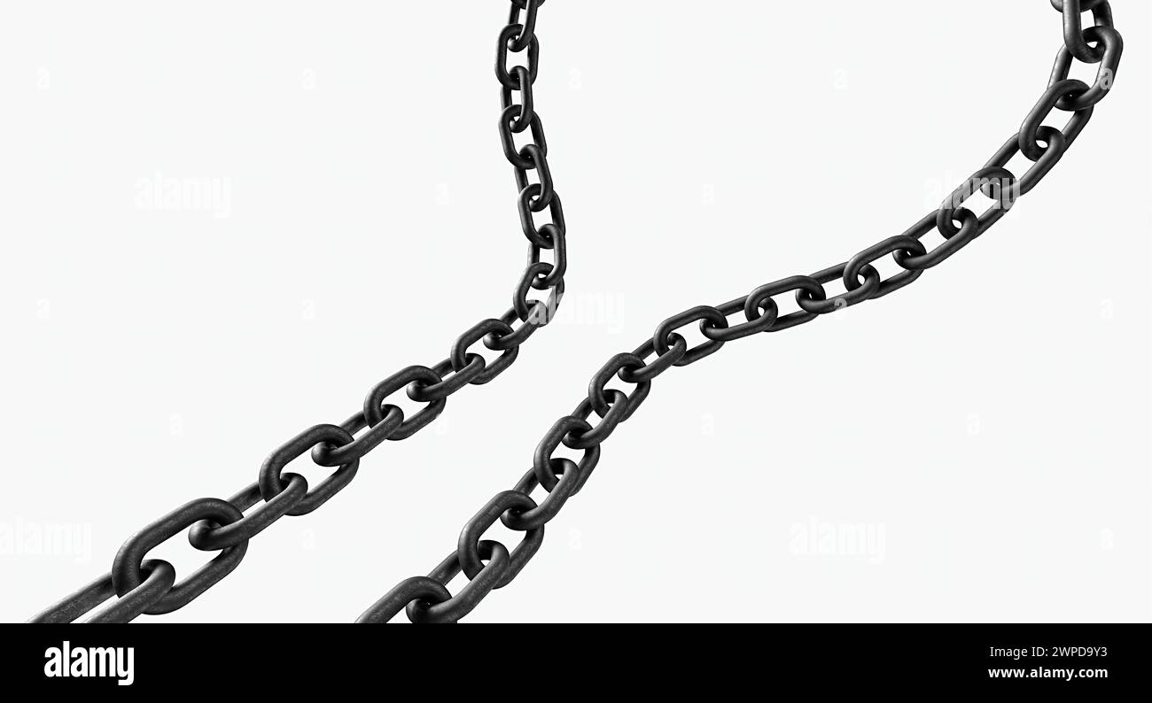 chains isolated on white background 3d illustration Stock Photo - Alamy