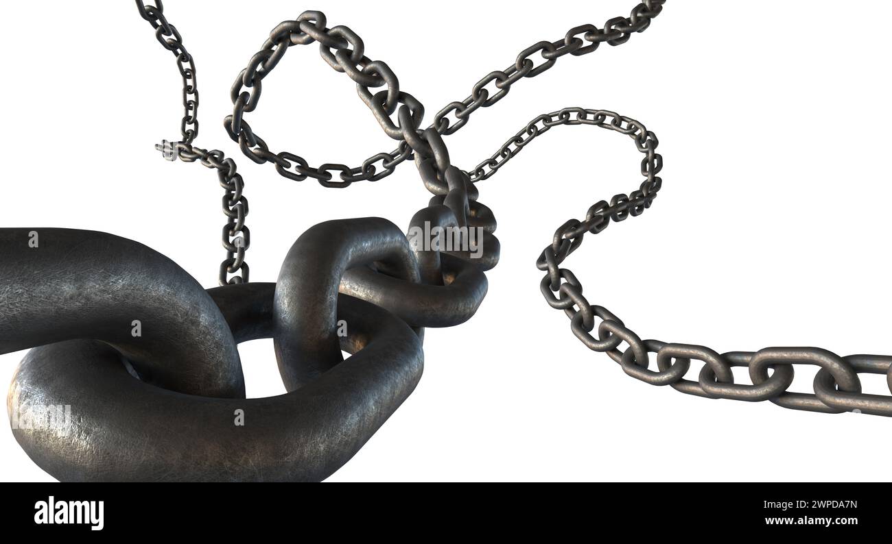 chains isolated on white background 3d illustration Stock Photo - Alamy