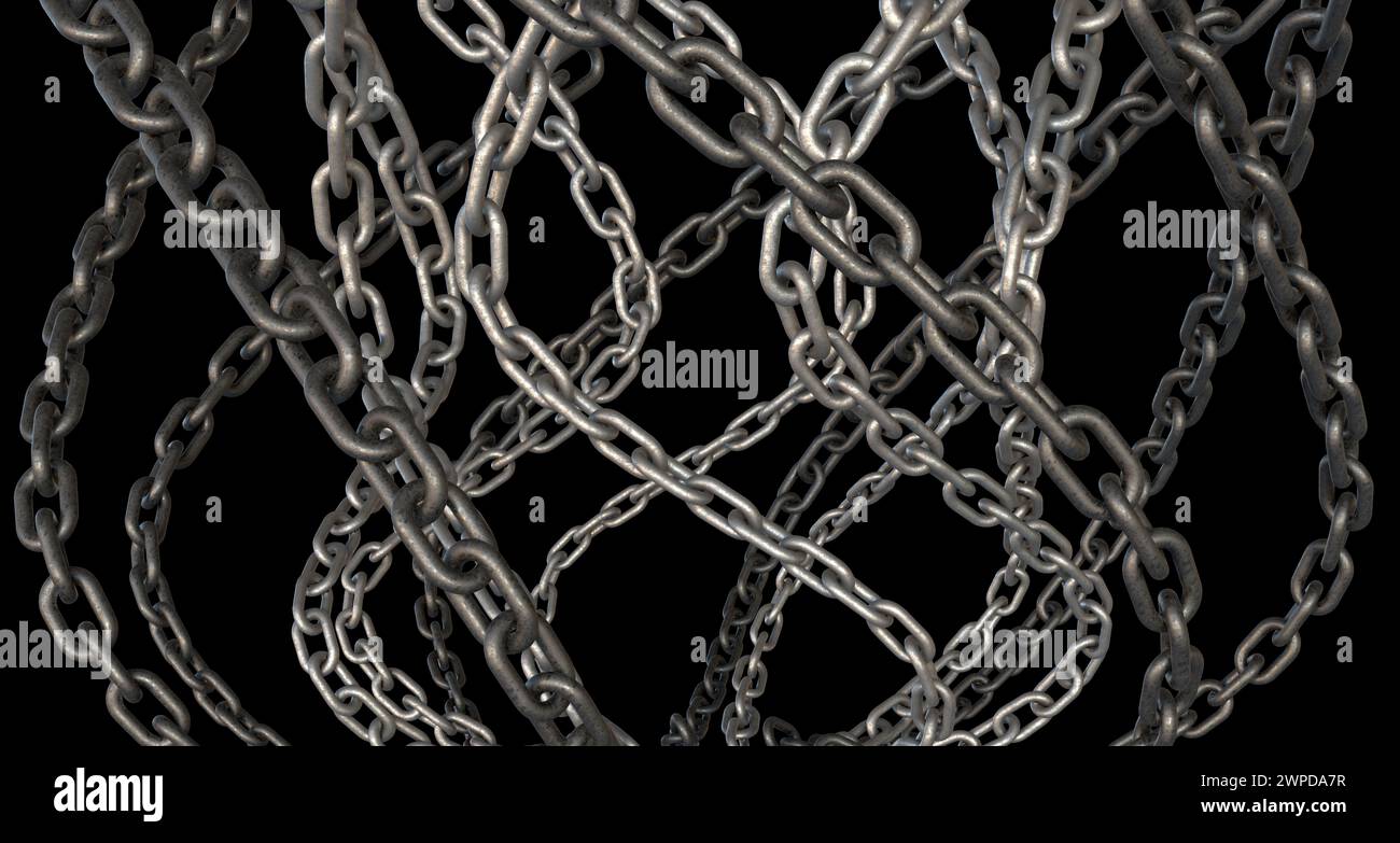 chains isolated on white background 3d illustration Stock Photo - Alamy