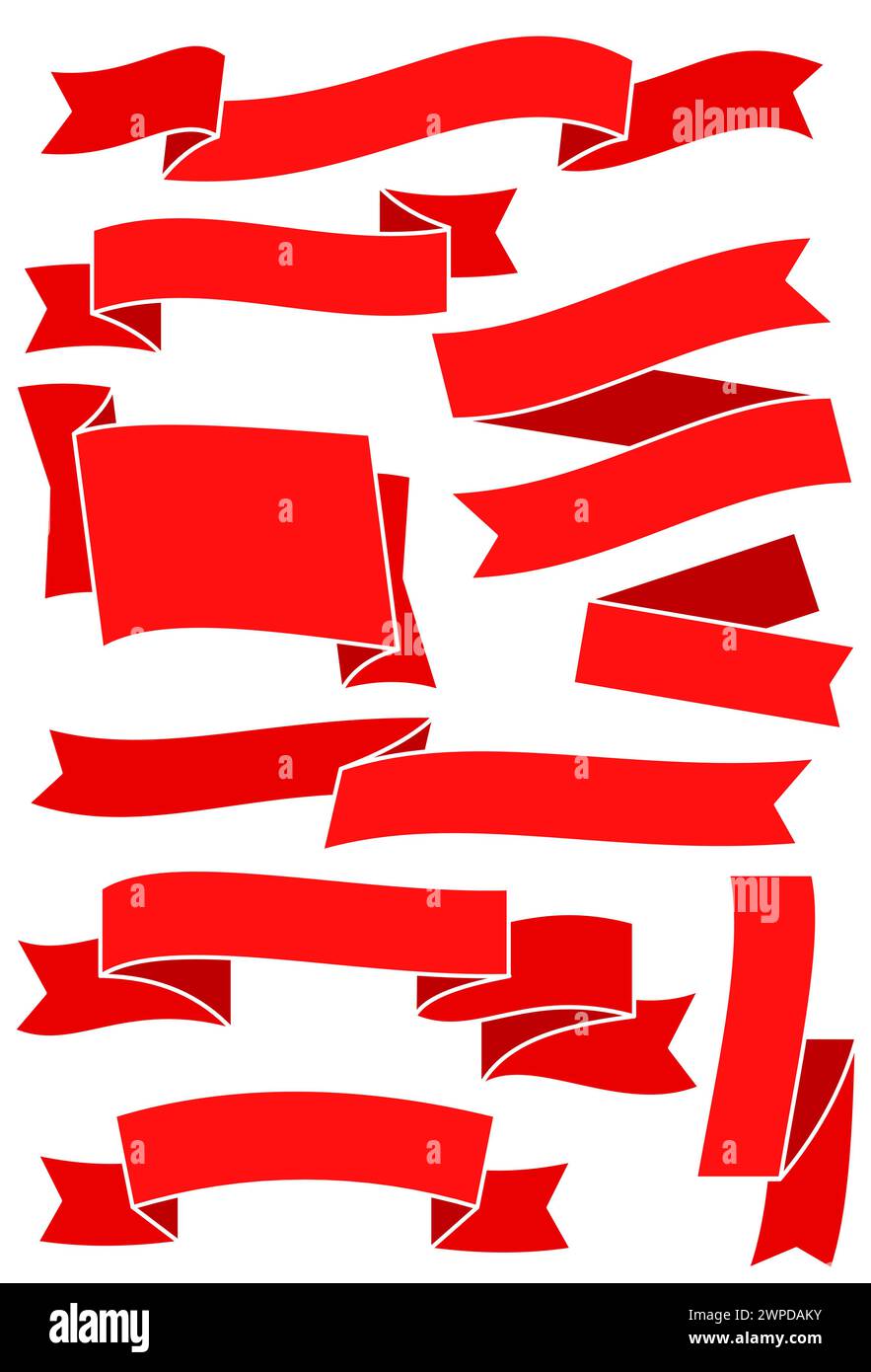Set of red ribbons and banners for web design. Great design element ...