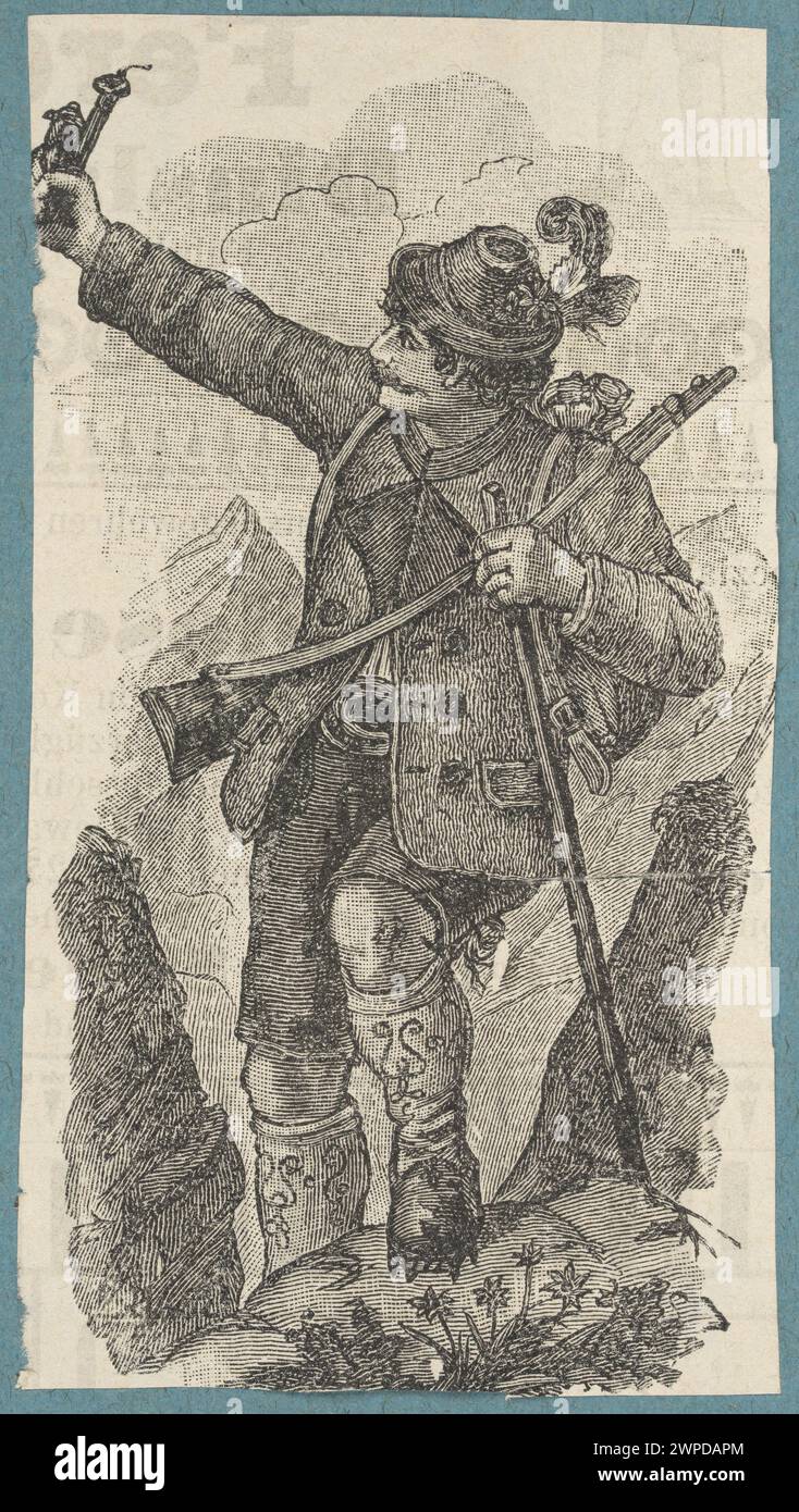 Illustration of a Tyrolean person in the mountains, created between ...