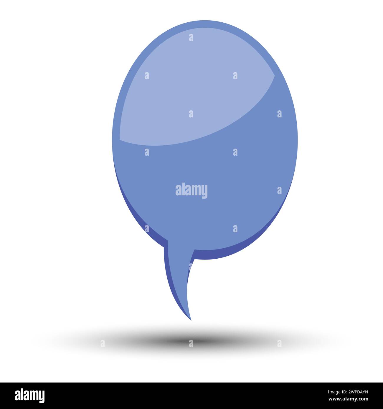 Blue cartoon comic balloon speech bubble without phrases and with ...