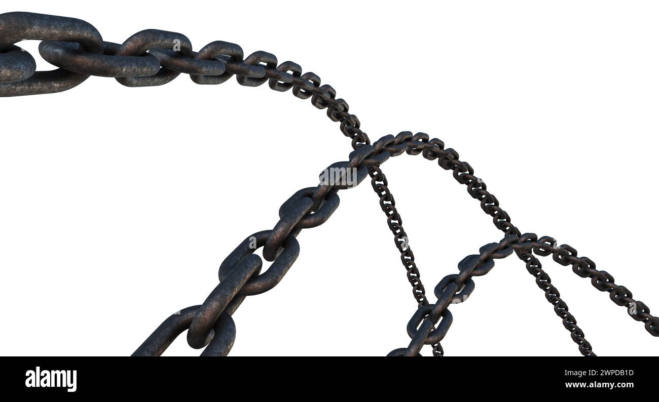 chains isolated on white background 3d illustration Stock Photo - Alamy
