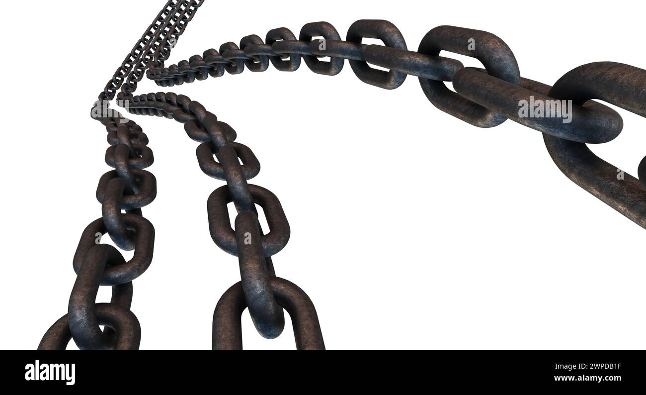 chains isolated on white background 3d illustration Stock Photo - Alamy