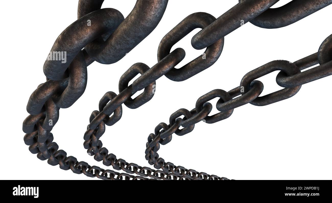 chains isolated on white background 3d illustration Stock Photo - Alamy