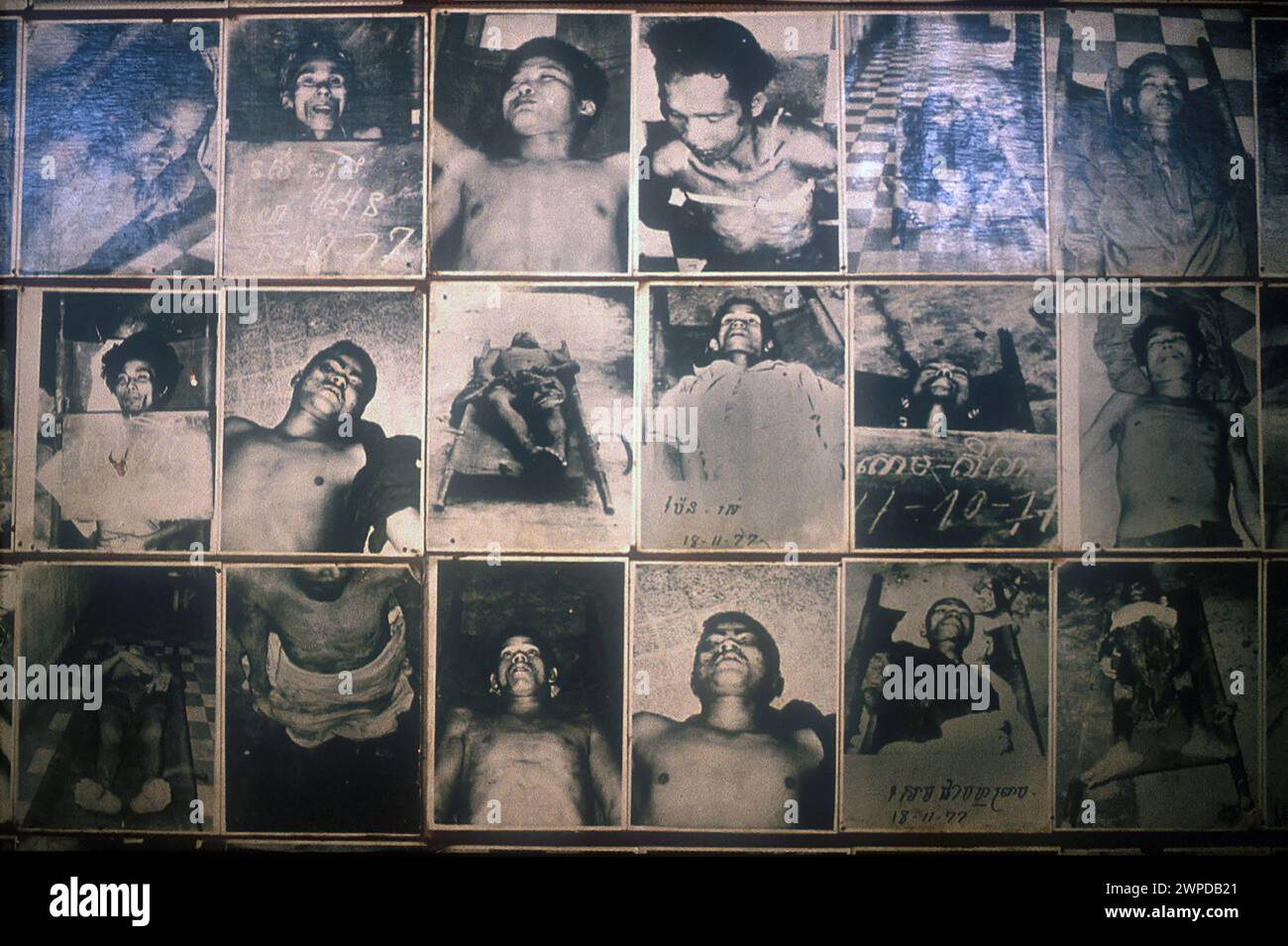 Photographs of victims, taken in 1995, Toul Sleng Genocide Museum ...